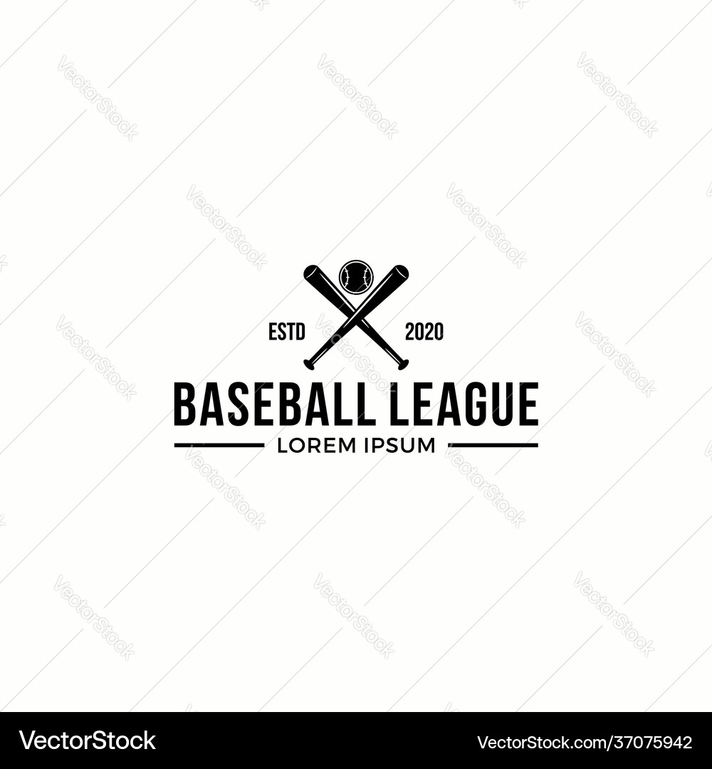 Baseball league sport logo graphic element Vector Image