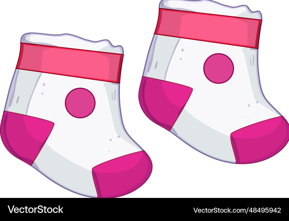 Child toddler socks cartoon Royalty Free Vector Image