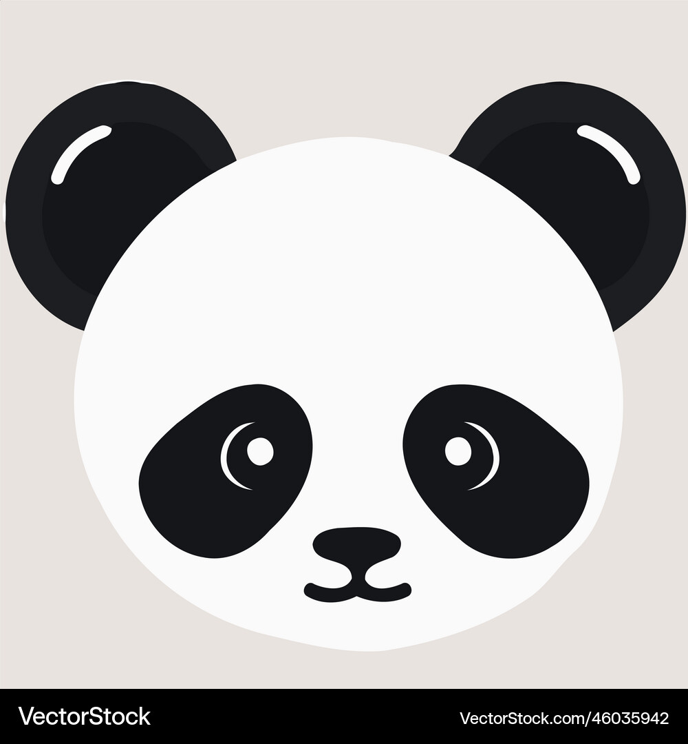 Common panda bear mammal animal face Royalty Free Vector
