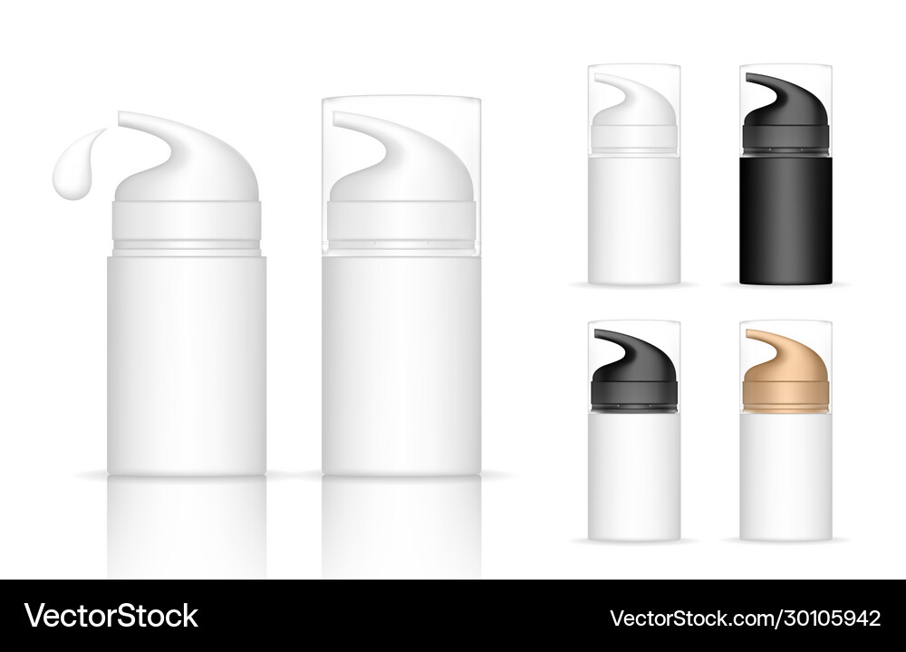 Cosmetic plastic bottle with dispenser pump skin Vector Image