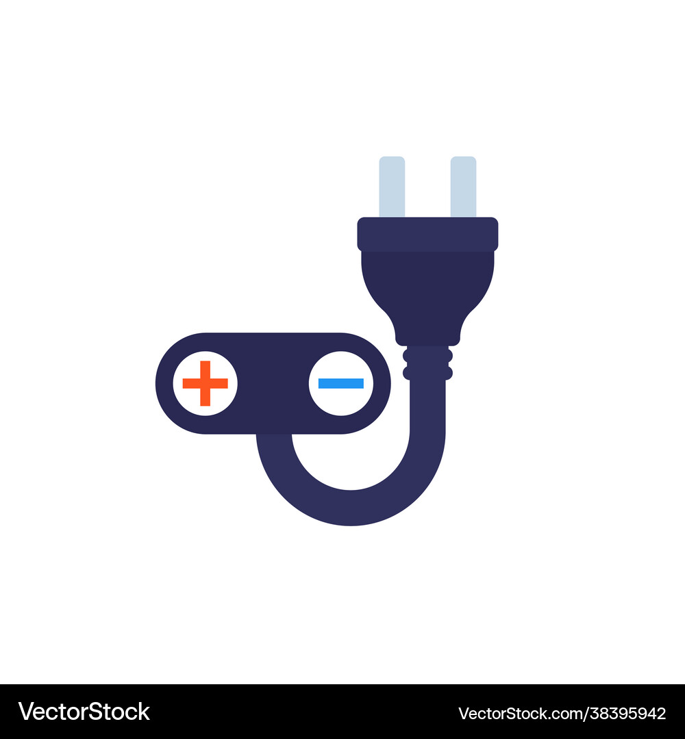 Electric plug and plus minus signs icon Royalty Free Vector