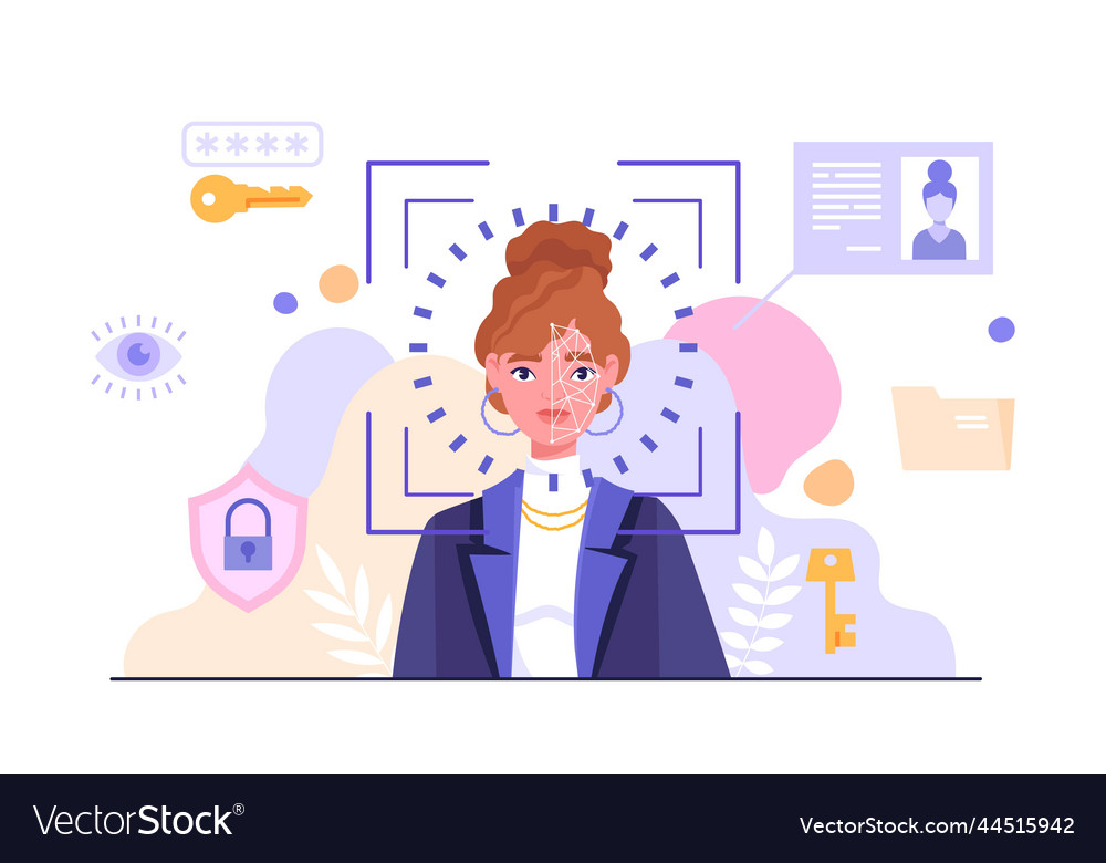Face recognition concept Royalty Free Vector Image