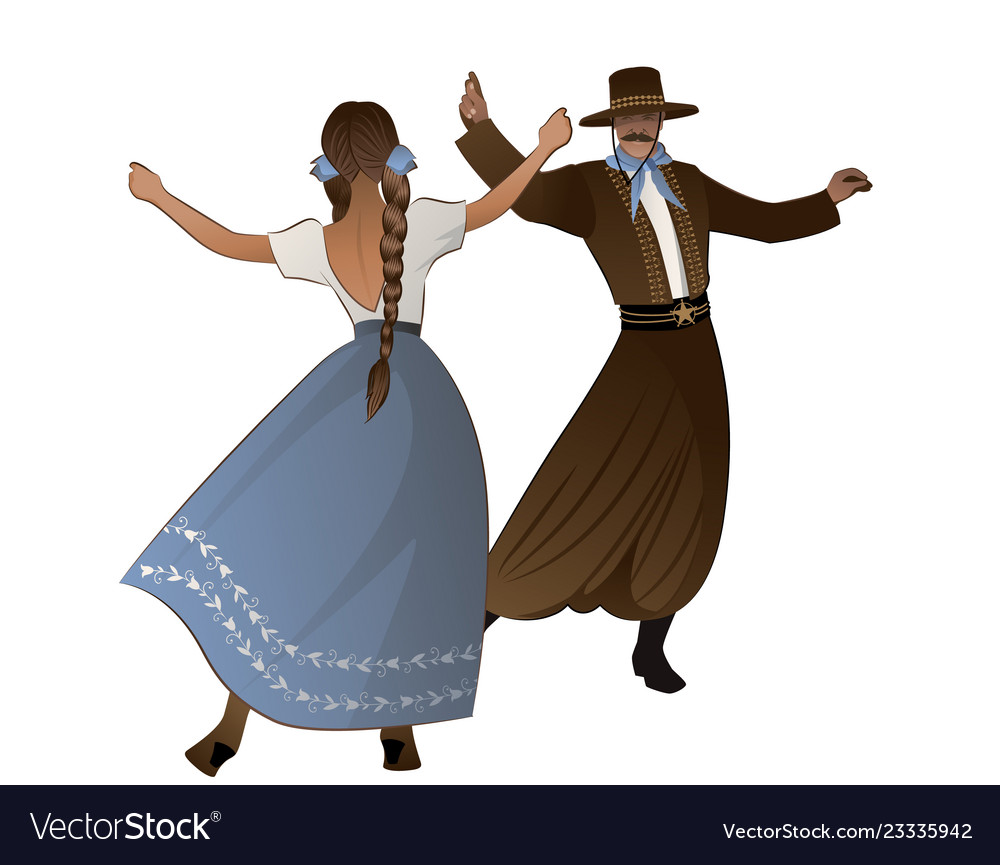 Gaucho with mustache and hat woman Royalty Free Vector Image