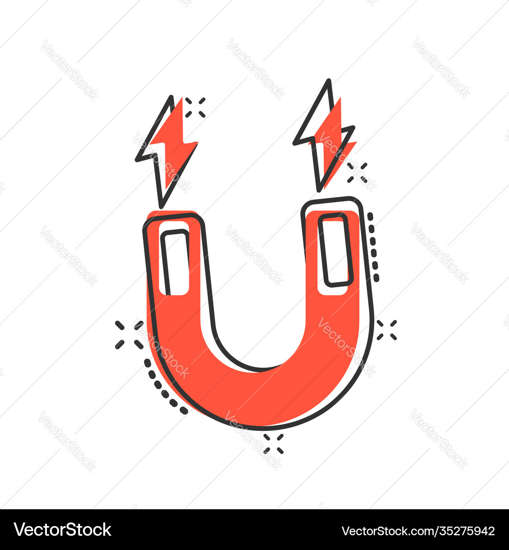 Magnet icon in comic style attract cartoon Vector Image