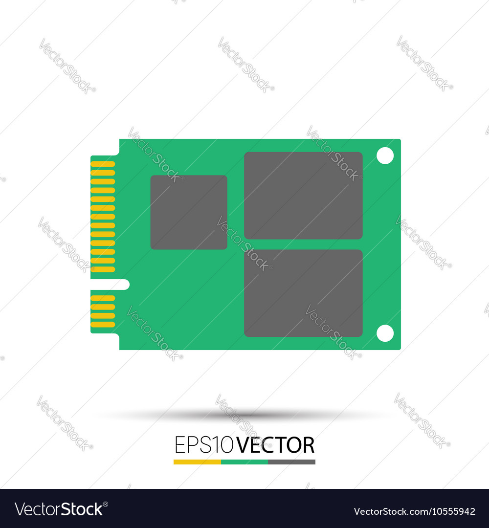 Msata solid state drive ssd Royalty Free Vector Image