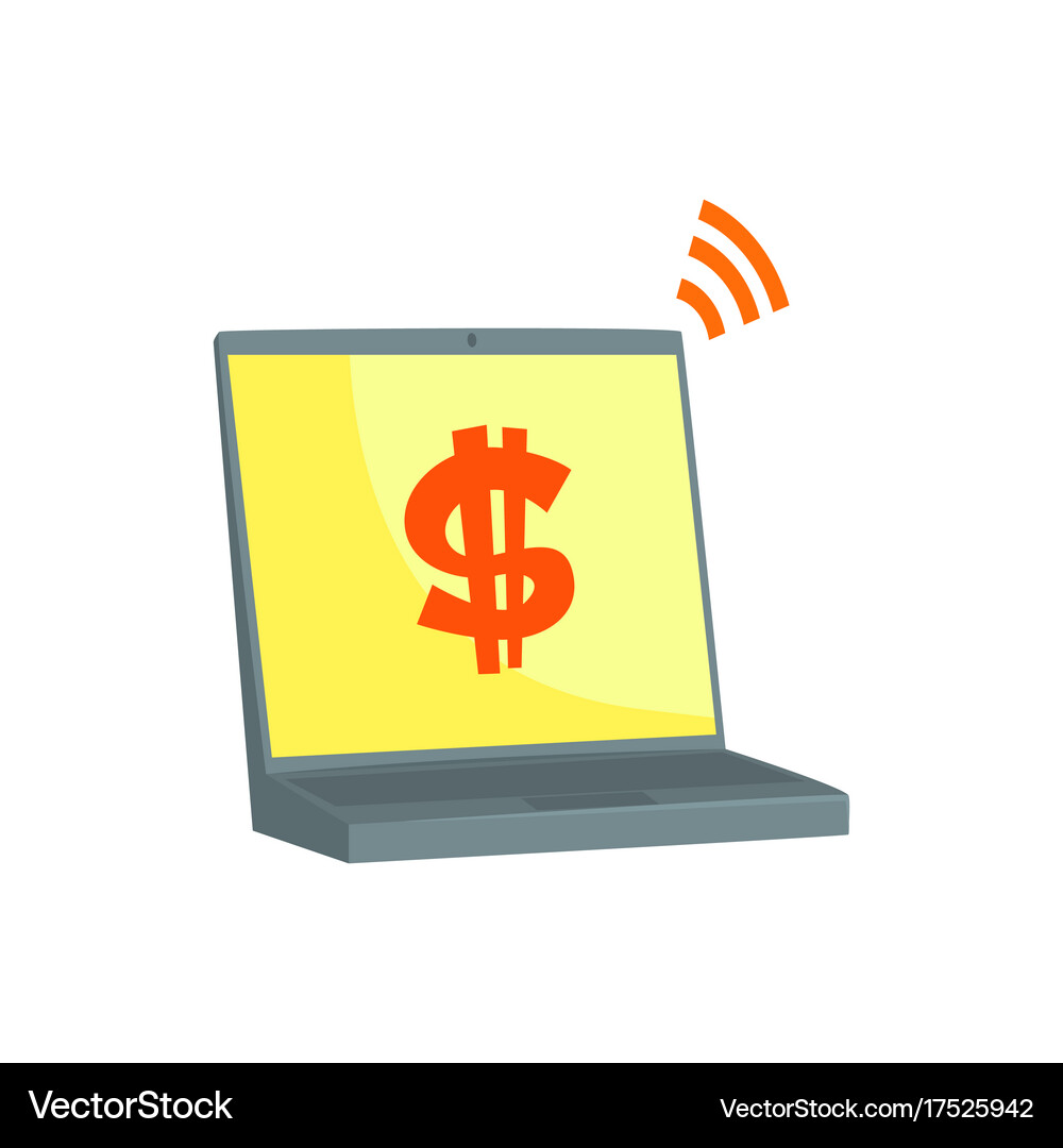 Online payments with laptop internet banking Vector Image