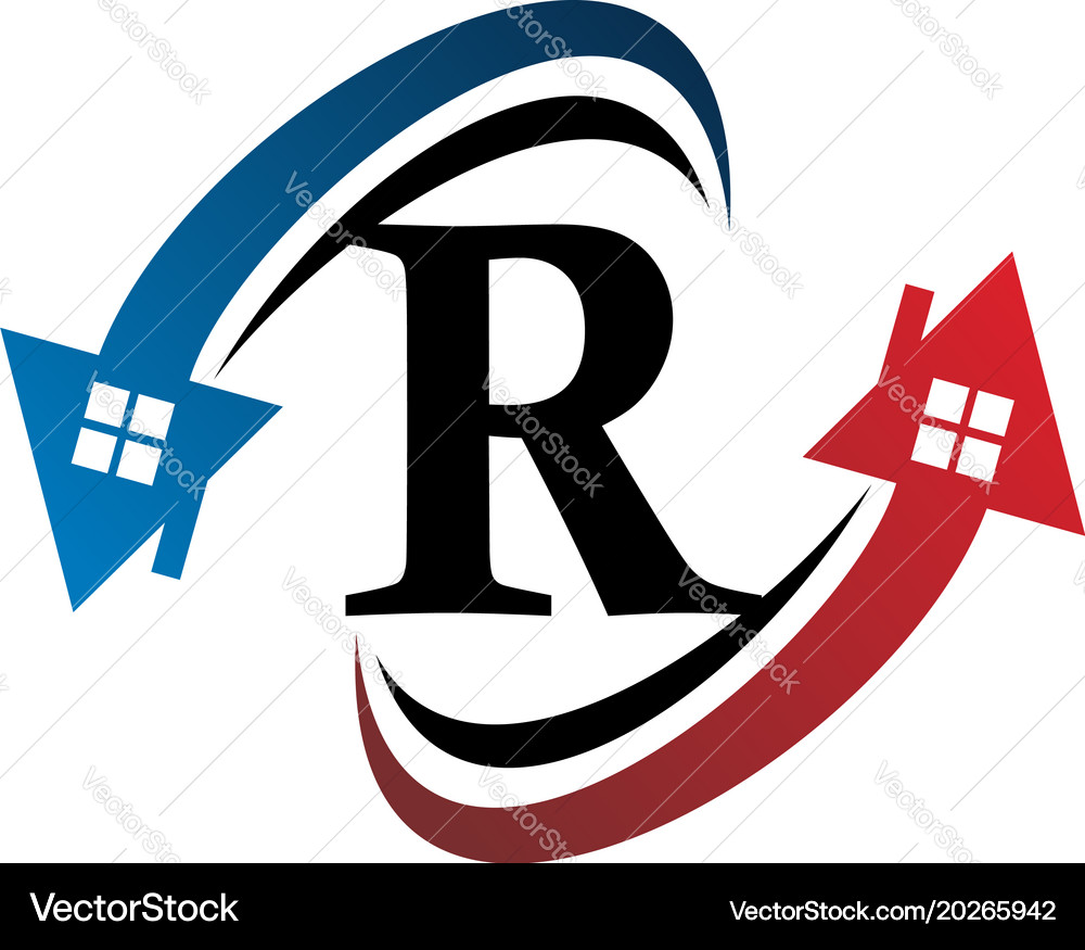 Real estate letter r Royalty Free Vector Image