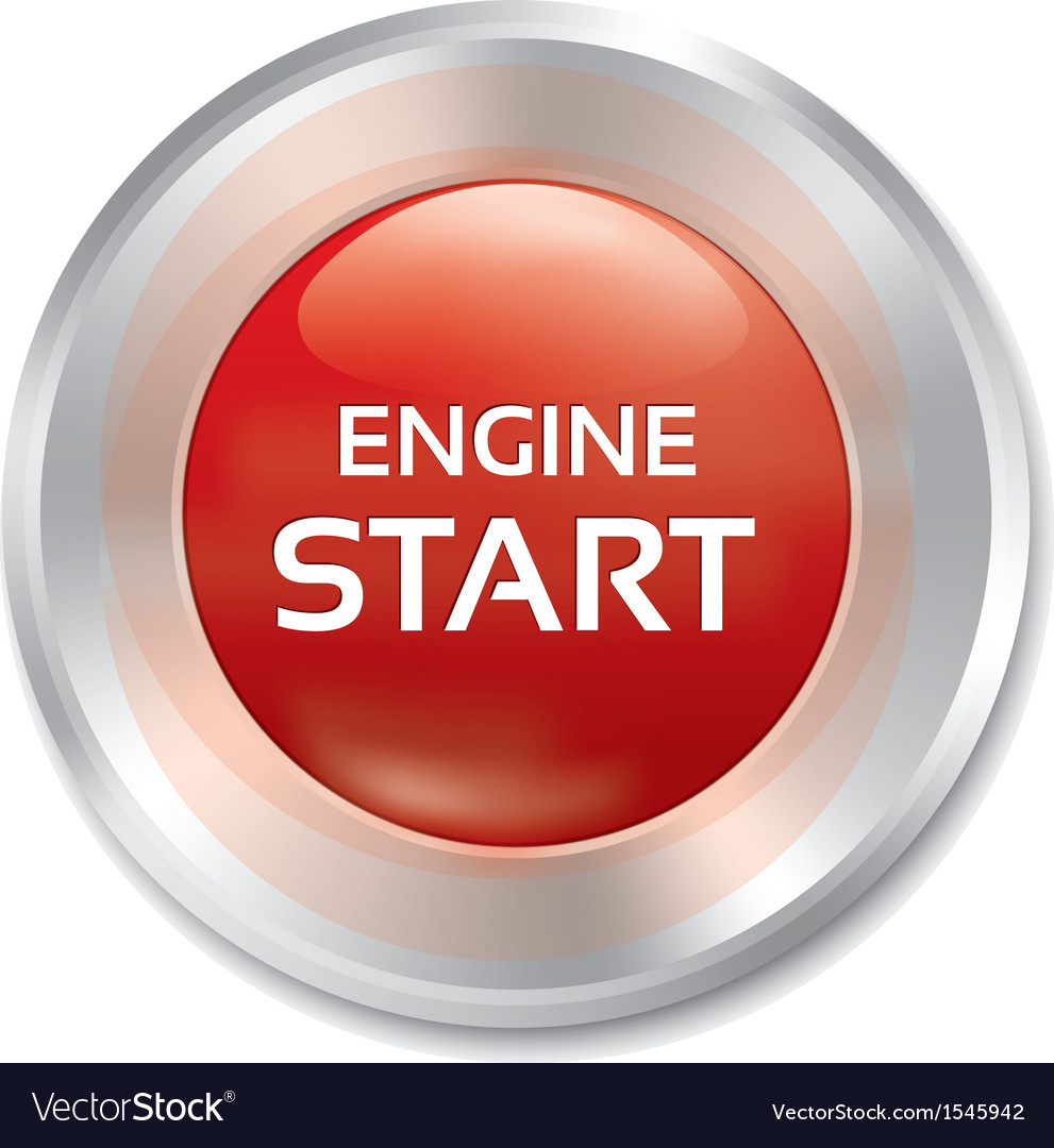 Red Engine Start Button Sticker Royalty Free Vector Image