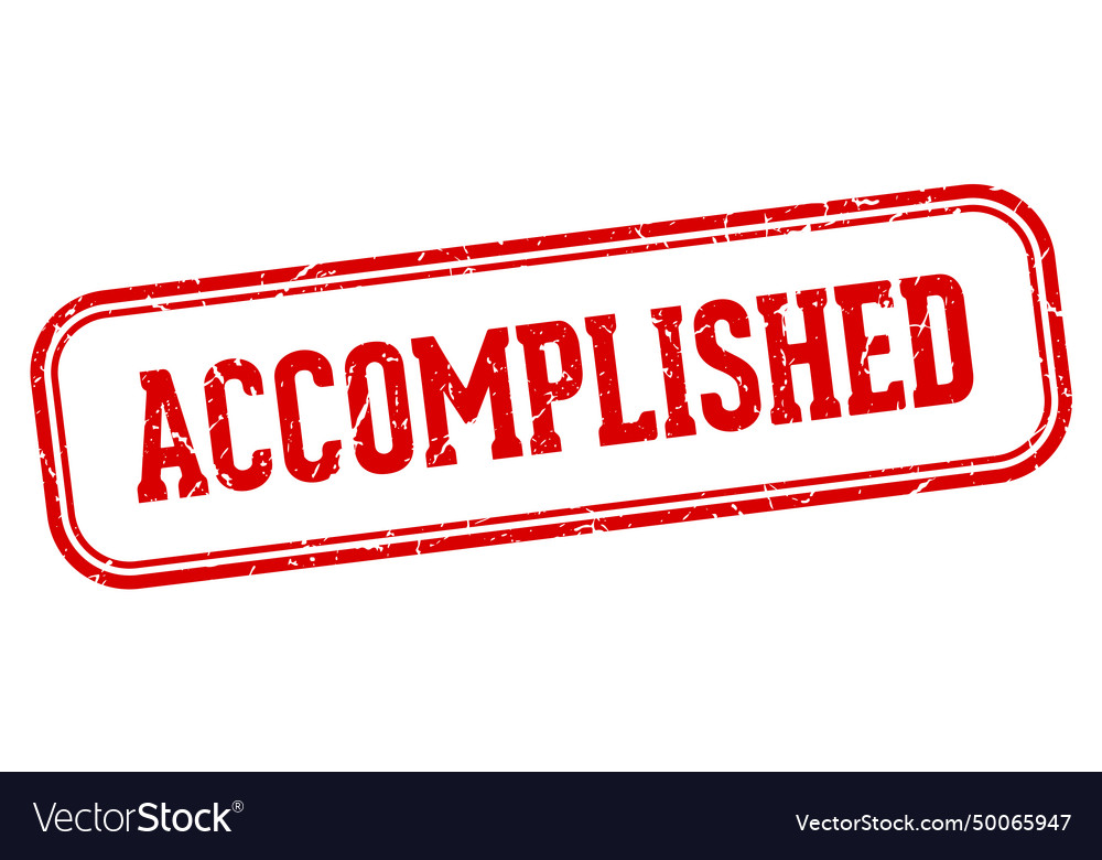 Accomplished stamp rectangular Royalty Free Vector Image
