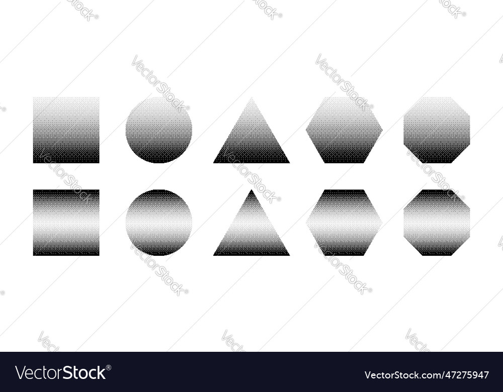 Basic geometric shapes with bitmap linear Vector Image