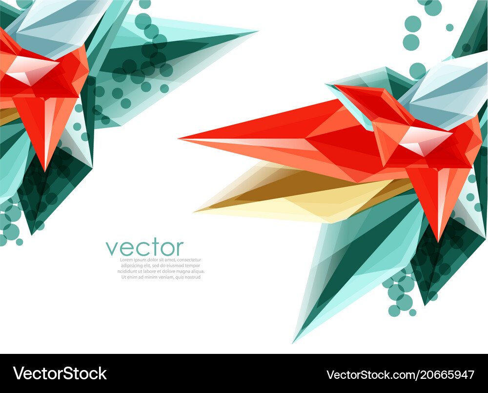 Color glass crystals on white background Vector Image