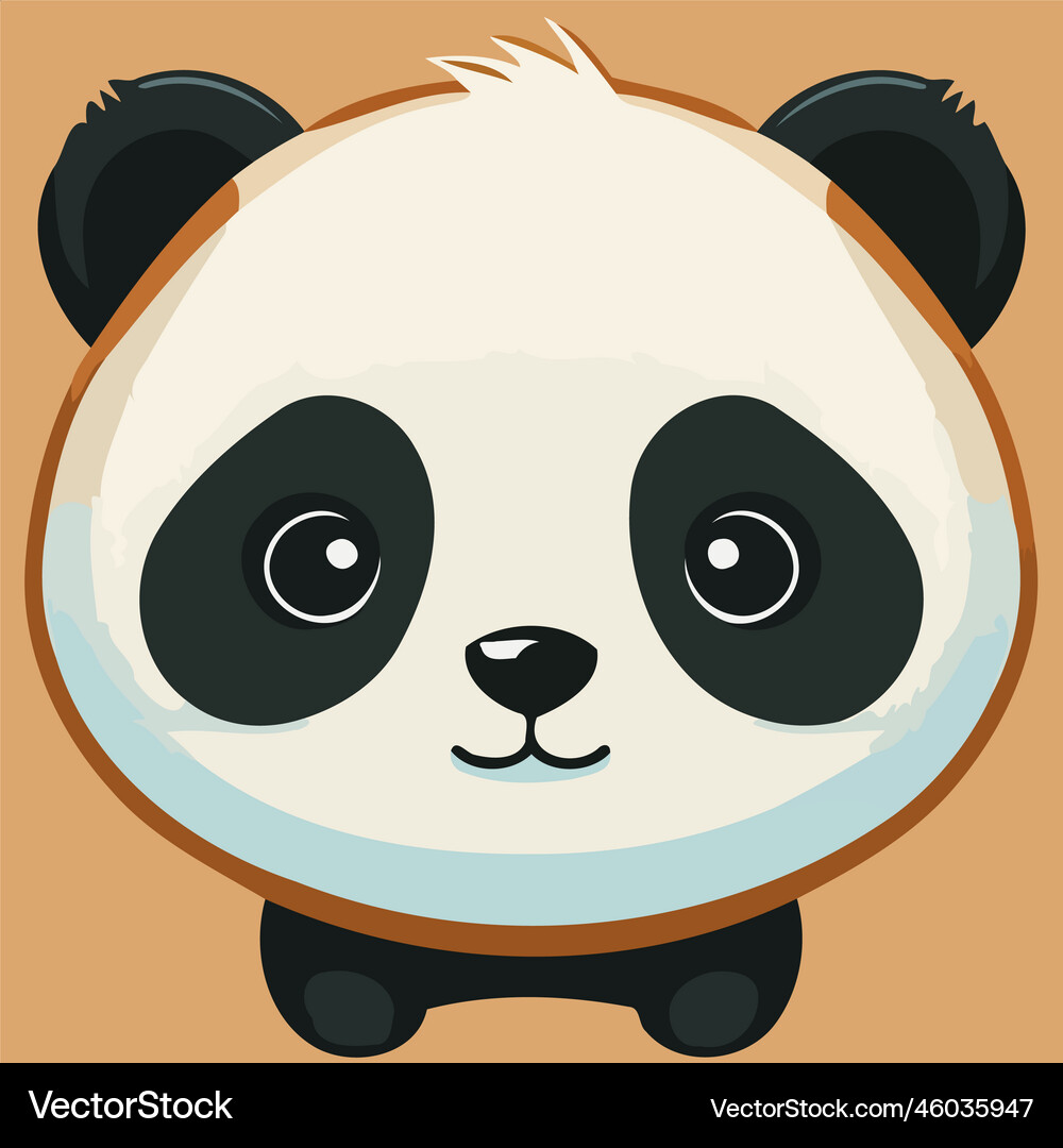 Common panda bear mammal animal face Royalty Free Vector