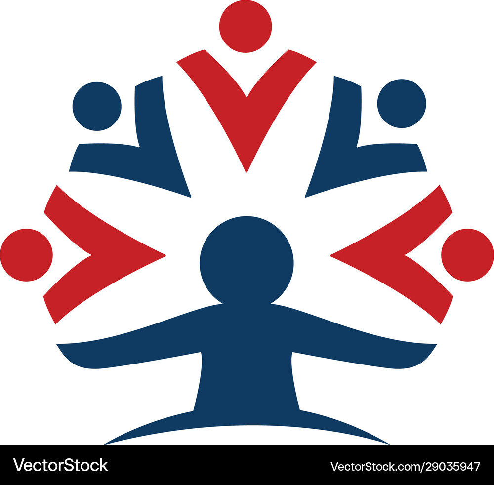 Community abstract logo happy people logo Vector Image