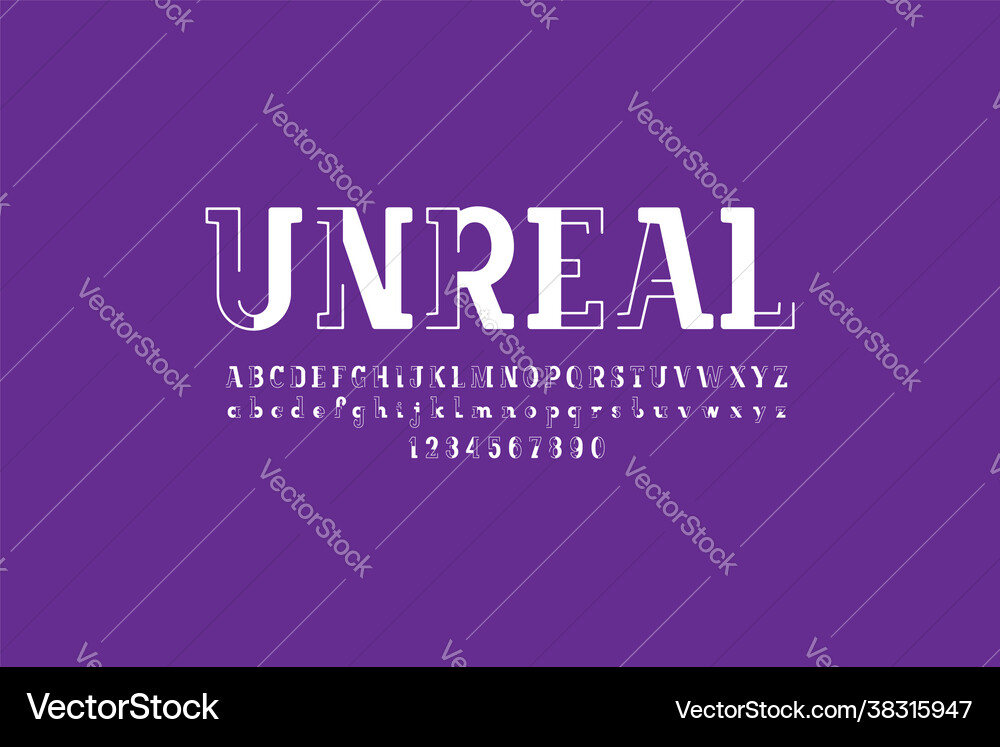 Concept font modern trendy alphabet original Vector Image