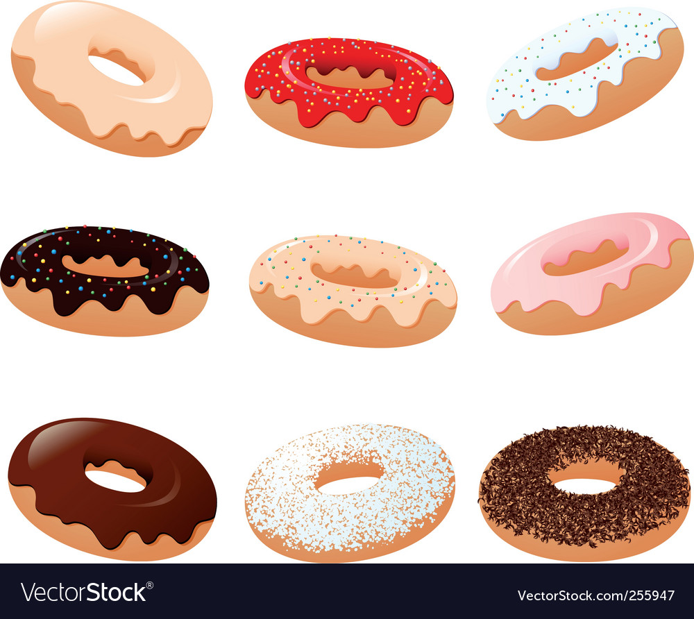Donuts Royalty Free Vector Image - VectorStock