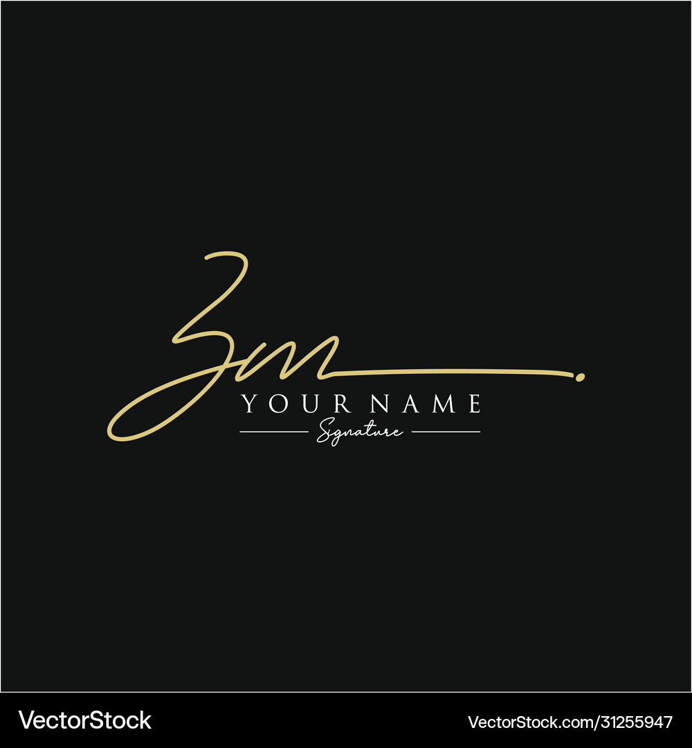 Letter zm signature logo template Royalty Free Vector Image