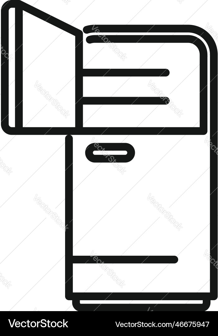 Repair fridge icon outline refrigerator Royalty Free Vector