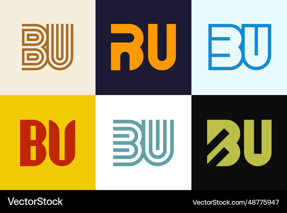 Set of letter bu logos Royalty Free Vector Image