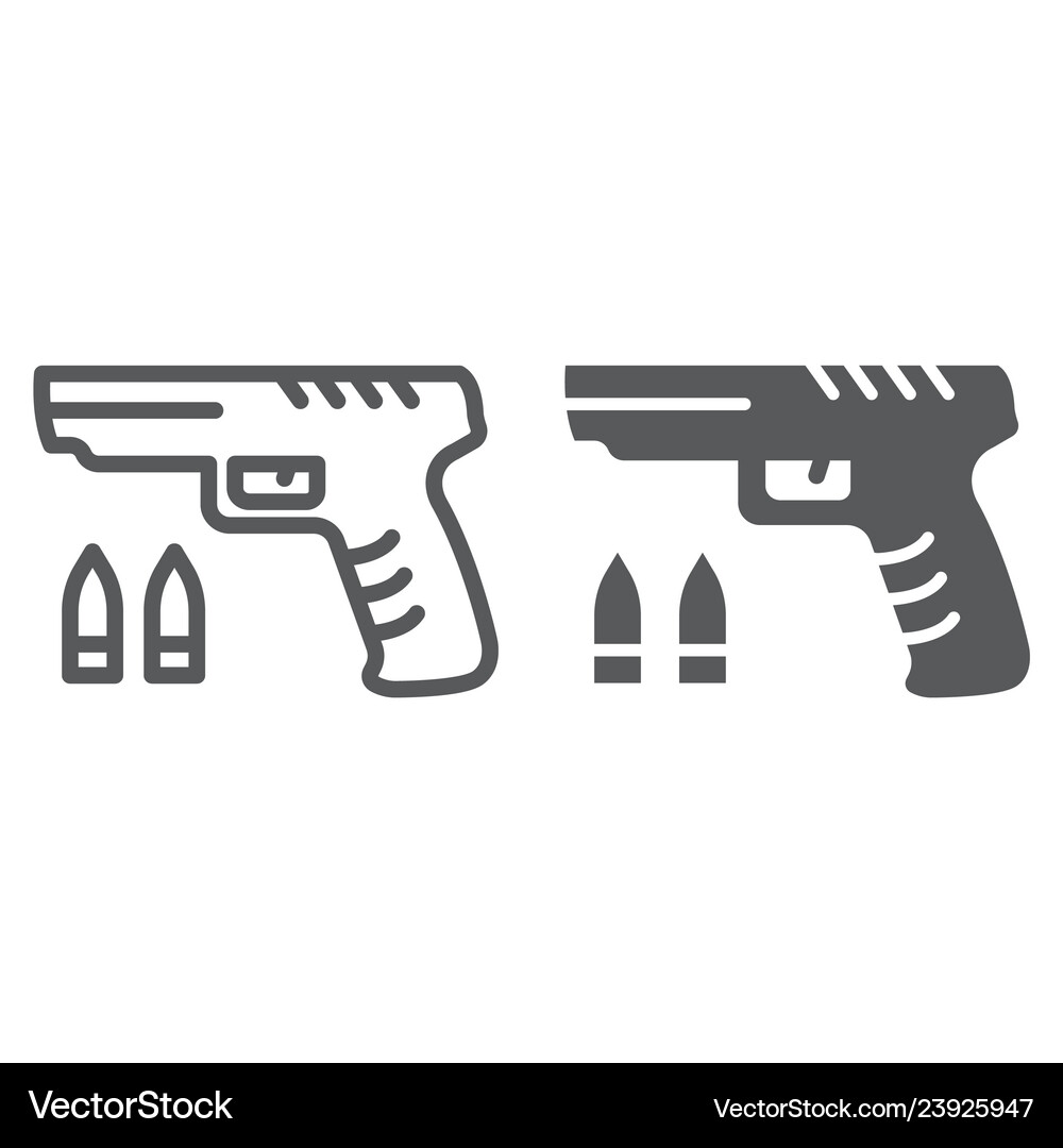 Shooter game line and glyph icon play Royalty Free Vector