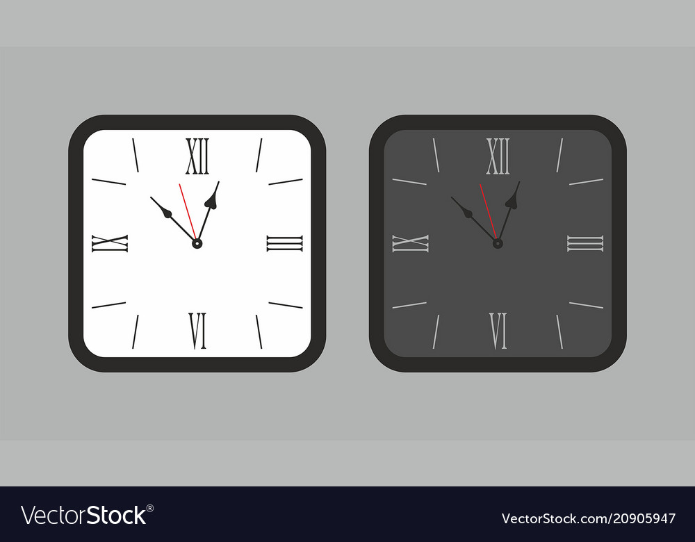 Square wall clock Royalty Free Vector Image - VectorStock