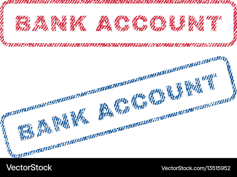 Bank account textile stamps Royalty Free Vector Image