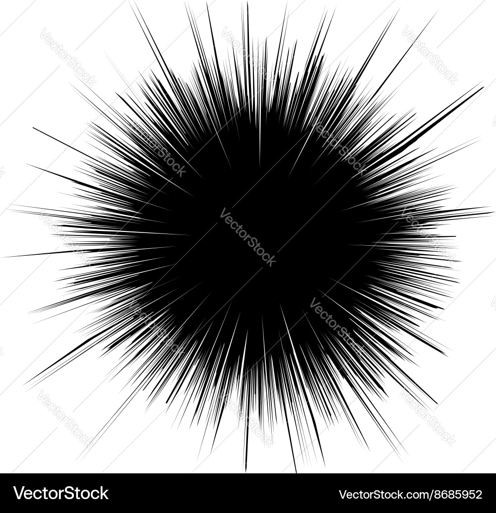 Black hole of Explosion Radial lines Royalty Free Vector
