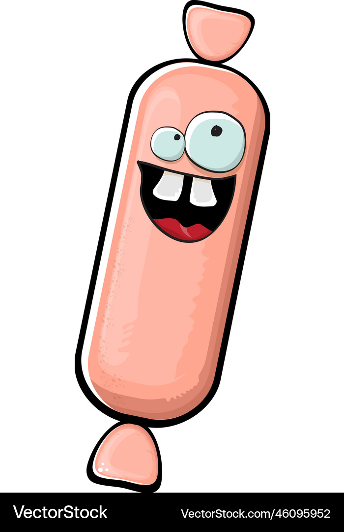 Cartoon sausage characters isolated on white Vector Image