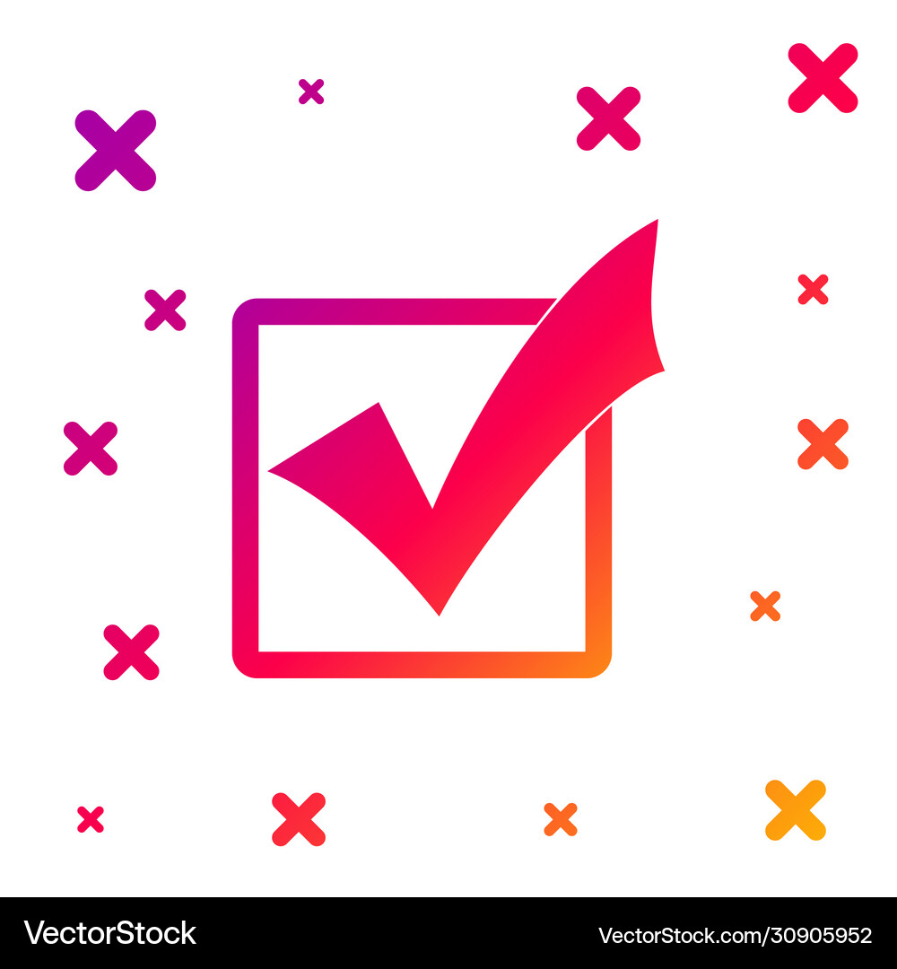 Color check mark in a box icon isolated on white Vector Image