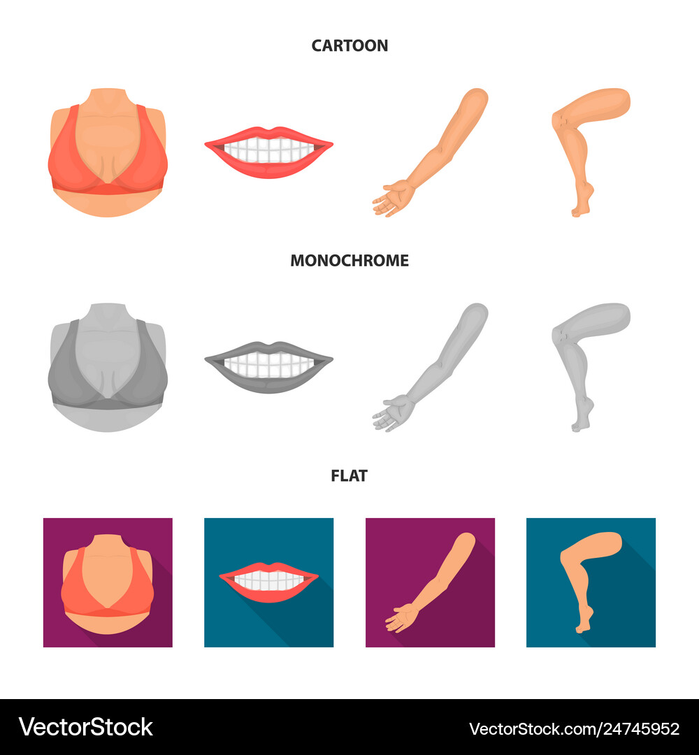 Design body and part icon set body Royalty Free Vector Image