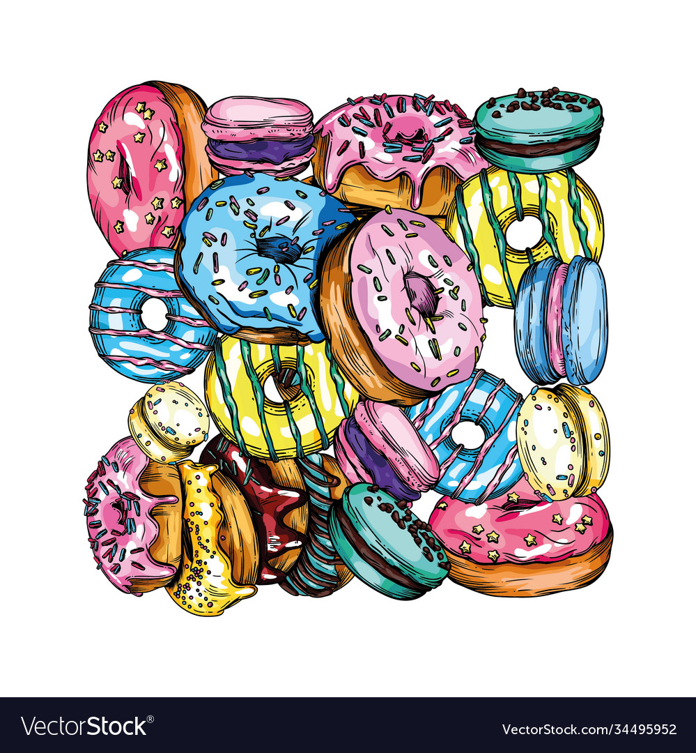 Donuts Royalty Free Vector Image - VectorStock