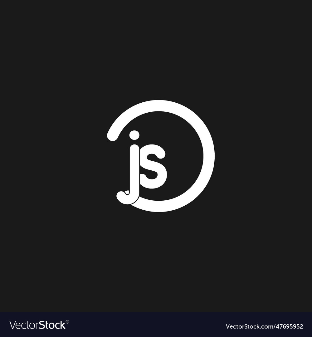 Initials js logo monogram with simple circles Vector Image