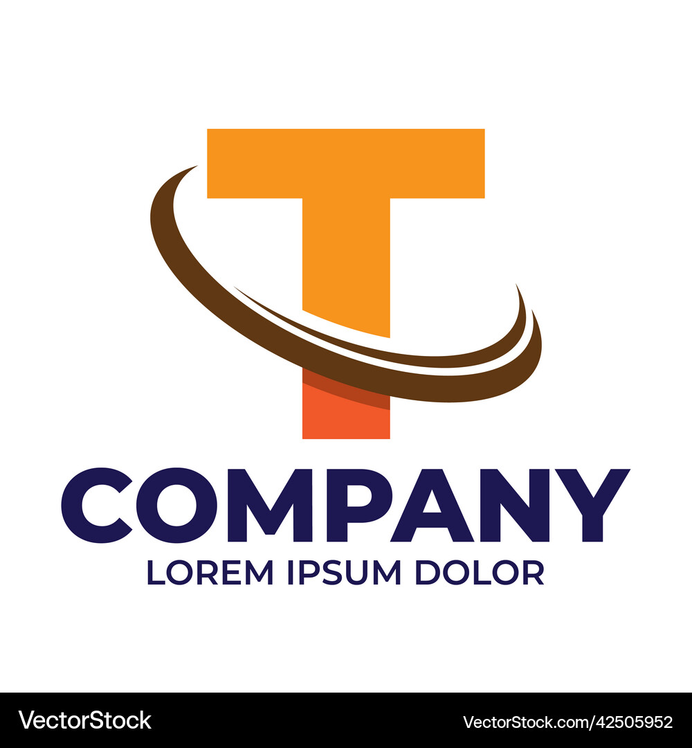 Letter t with minimal modern logo minimalist Vector Image