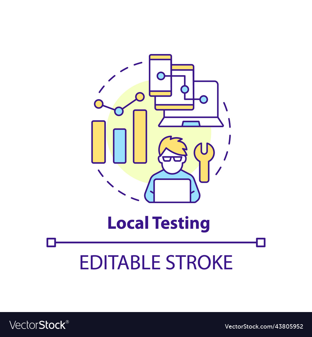 Local testing concept icon Royalty Free Vector Image