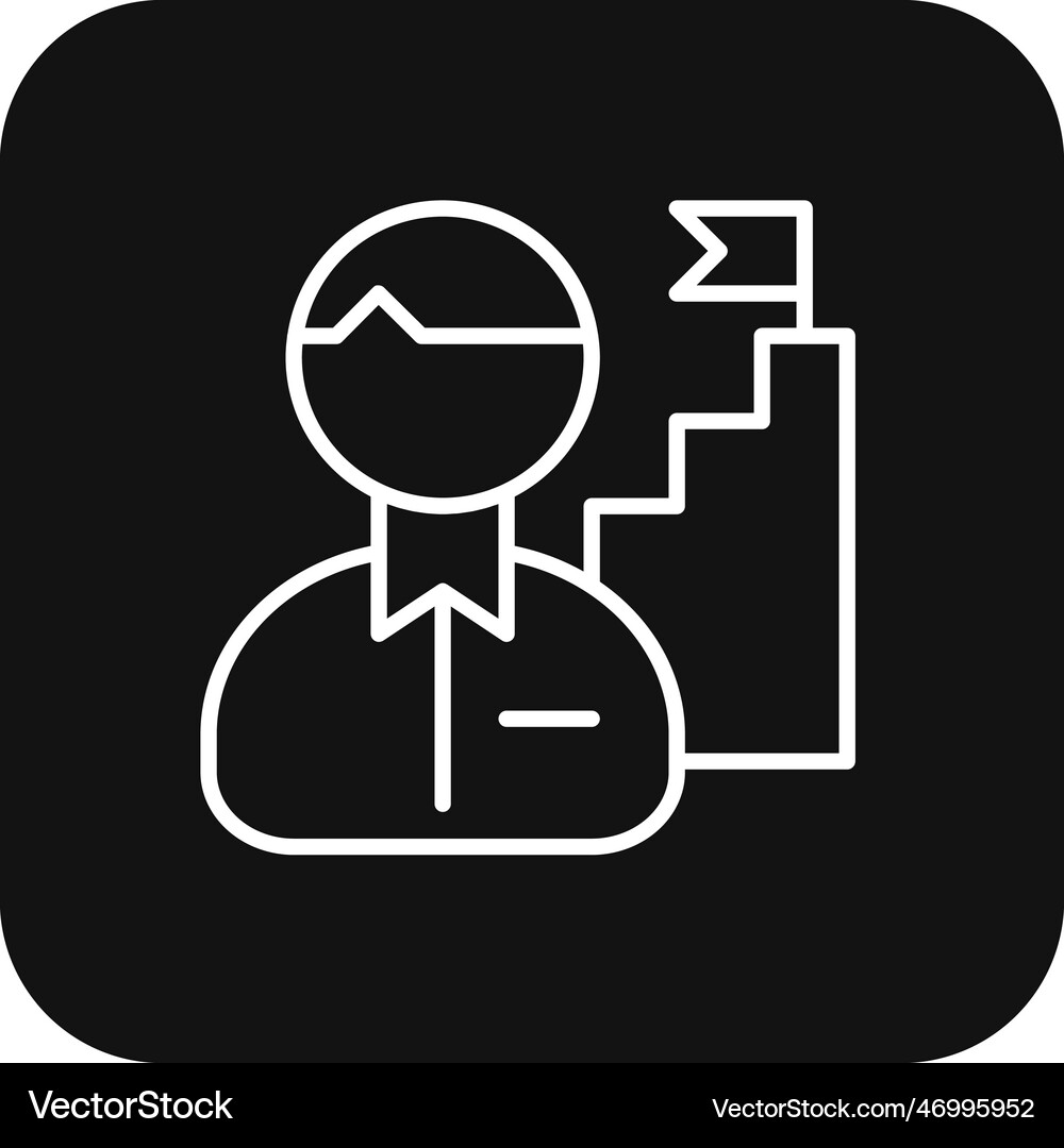 Mission teamwork and management icon with black Vector Image