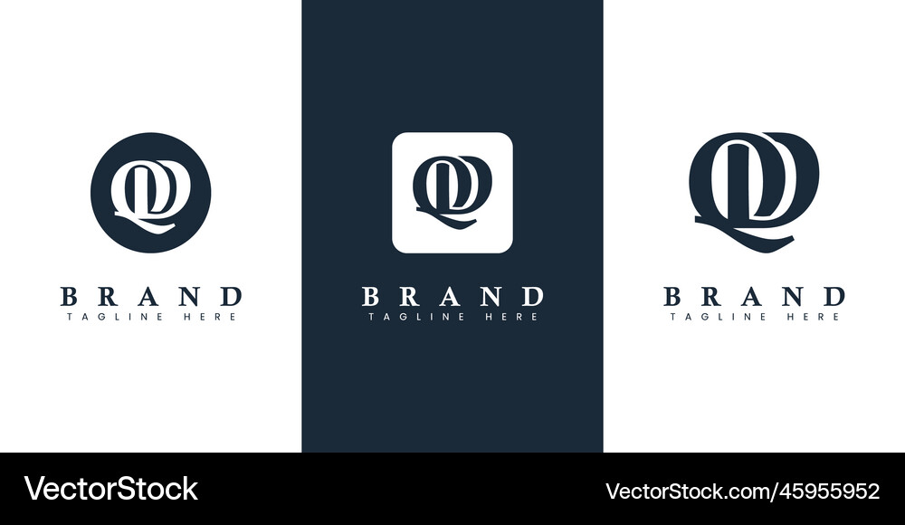 Modern and simple letter qd logo suitable for any Vector Image