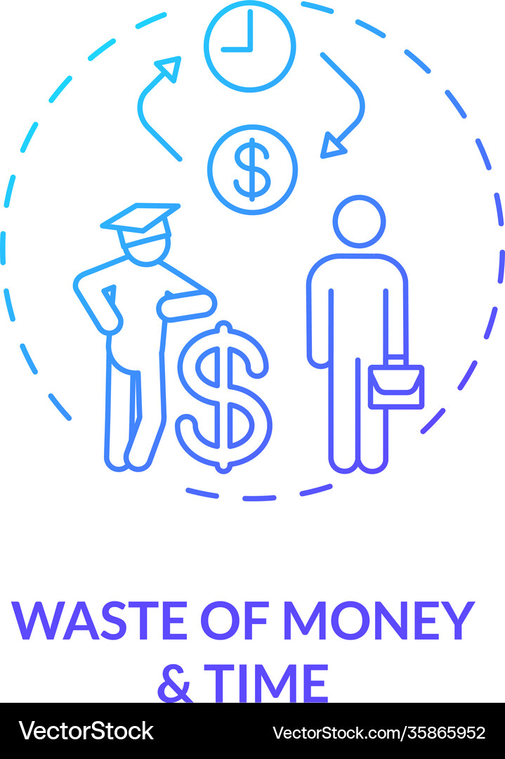 Money and time wasting concept icon Royalty Free Vector