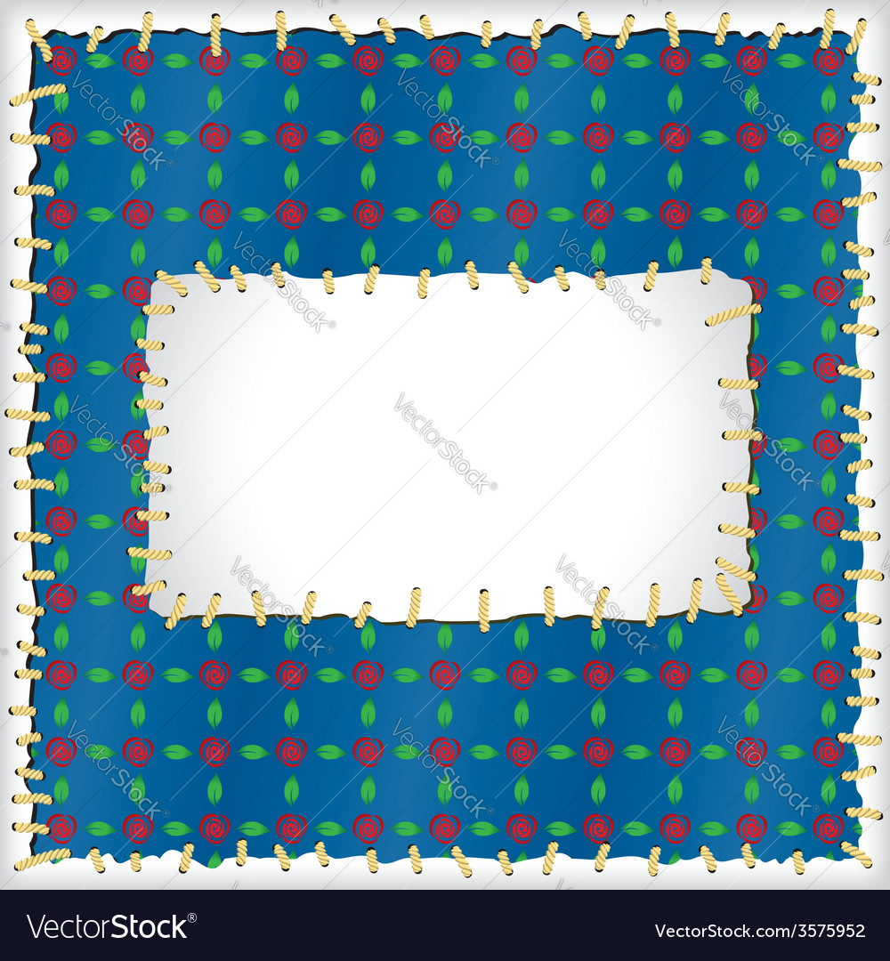 Patch frame with roses Royalty Free Vector Image