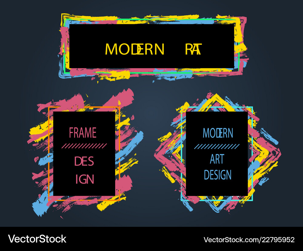 Set of frames and banners for text modern art Vector Image