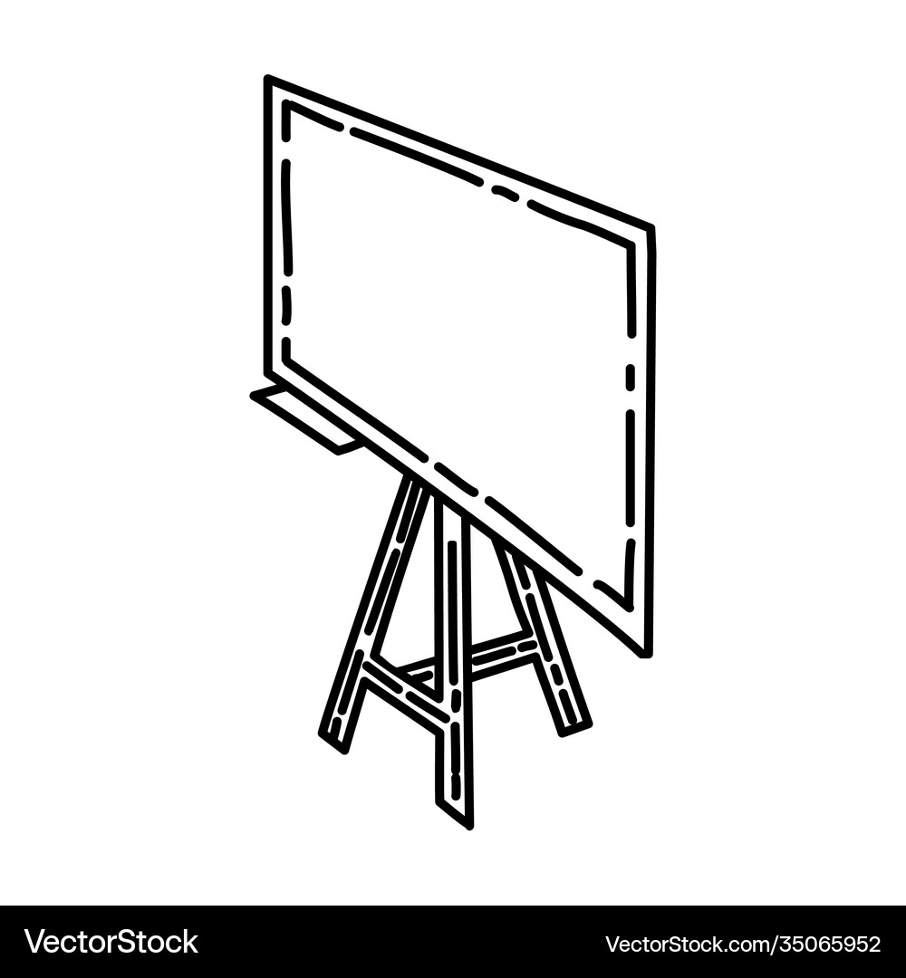 Whiteboard icon doodle hand drawn or outline Vector Image