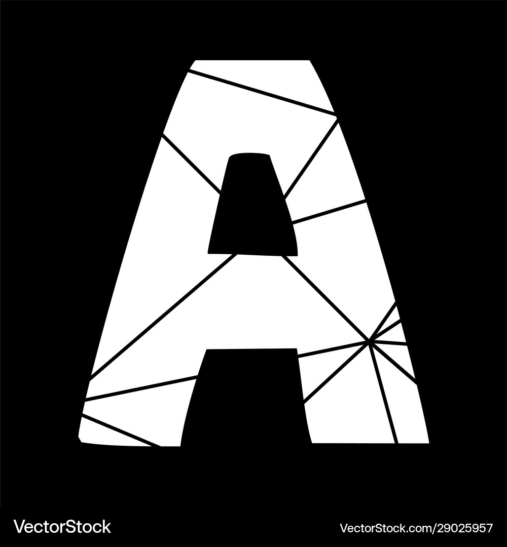 A white alphabet letter isolated on black Vector Image