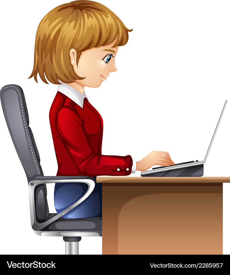 A woman in office Royalty Free Vector Image - VectorStock