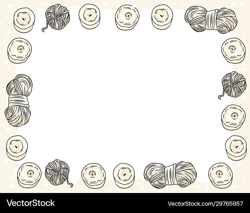 Candles and yarn threads in comic style doodles Vector Image