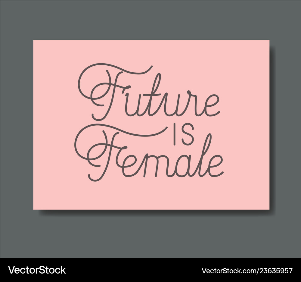 Card with female future message hand made font Vector Image