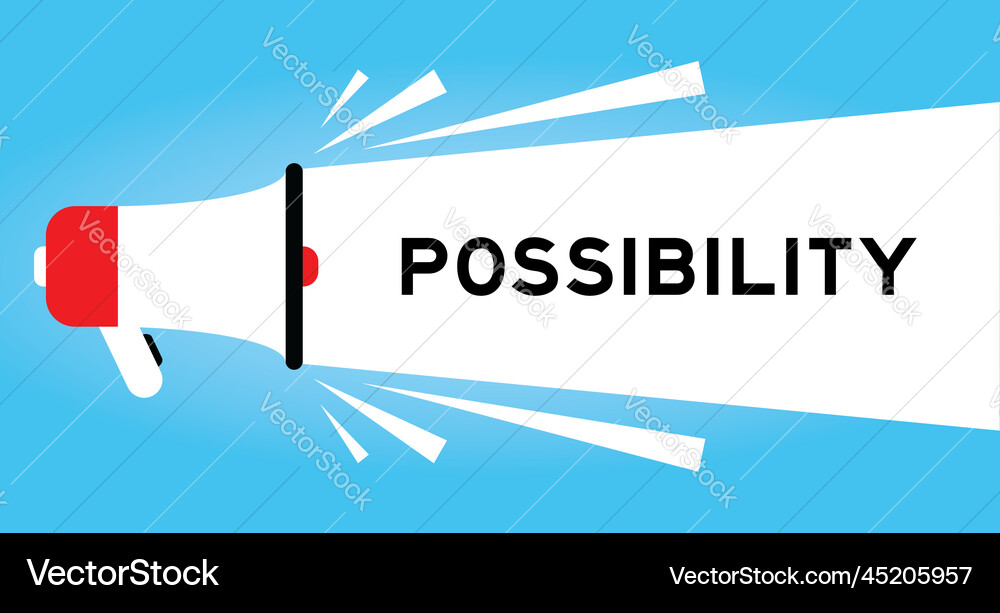 Color megaphone icon with word possibility Vector Image