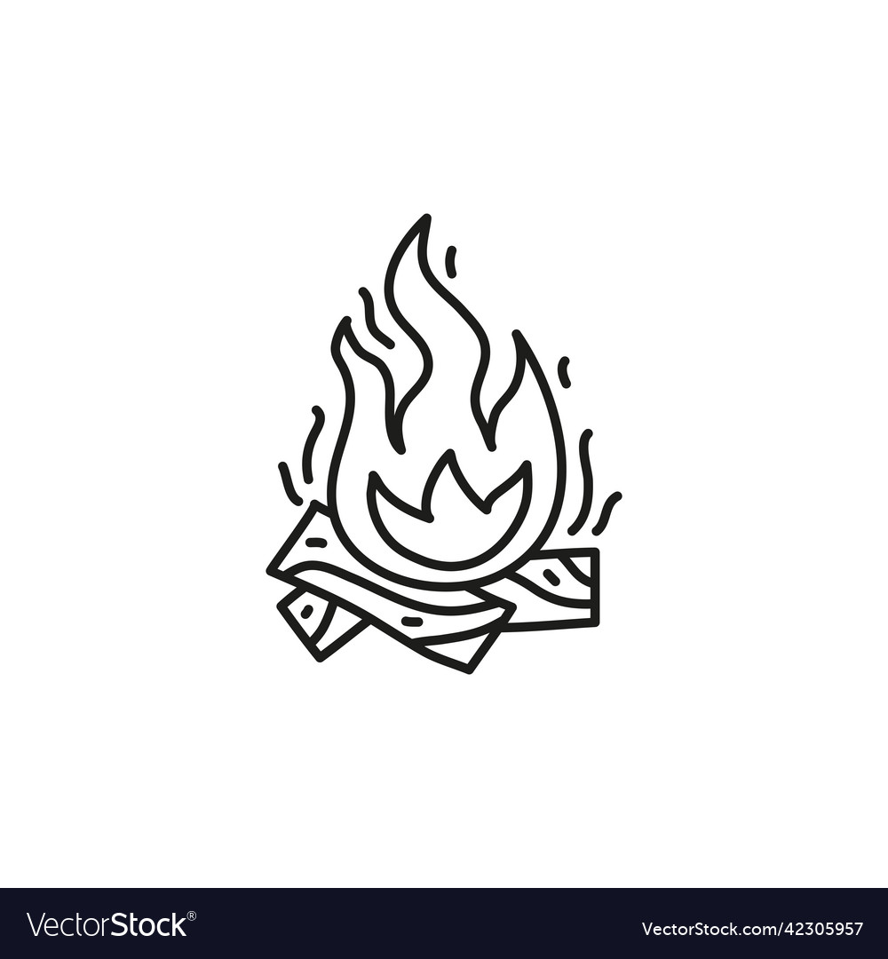 Doodle bonfire with wood Royalty Free Vector Image Doodle bonfire with wood Royalty Free Vector Image
