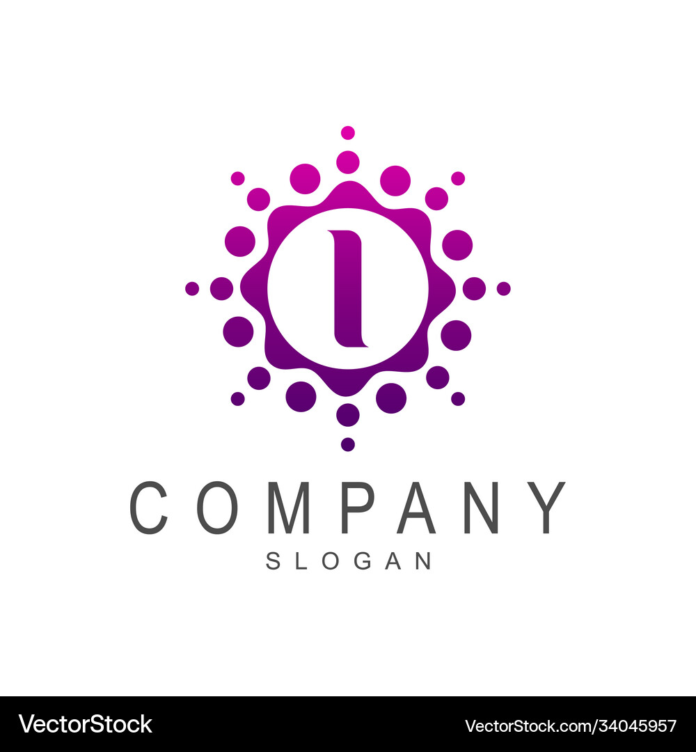 Fresh flower letter i logo design Royalty Free Vector Image