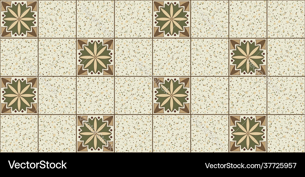 Geometric background square tiles with an ethnic Vector Image