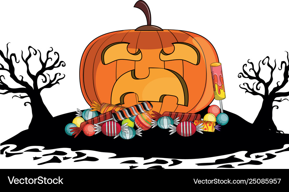 Halloween scary cartoon Royalty Free Vector Image