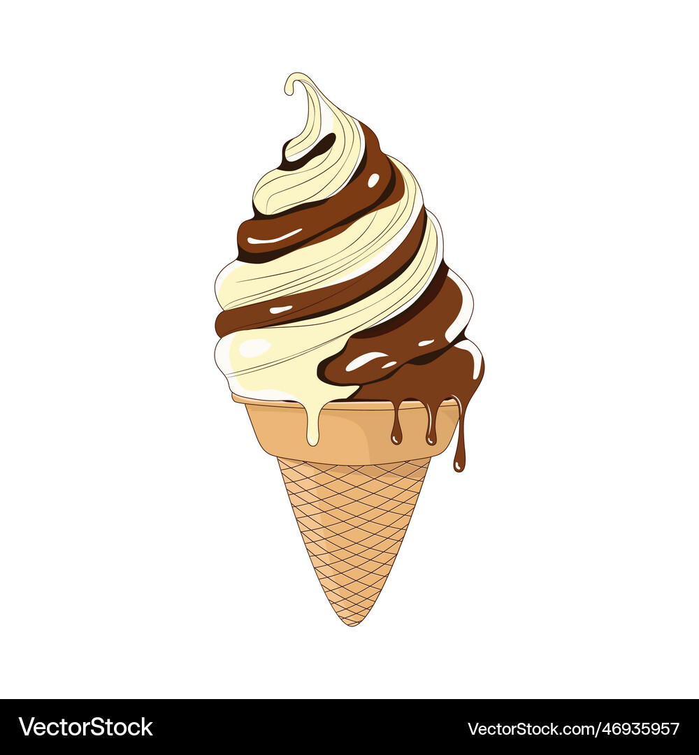 Ice cream fashionable linear style Royalty Free Vector Image
