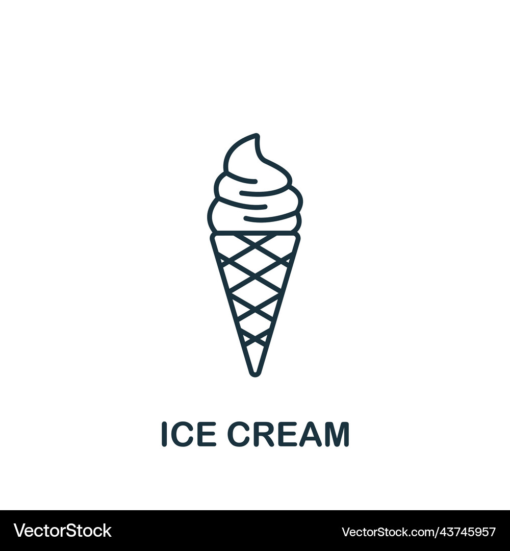 Ice cream icon line simple icon for templates web Vector Image